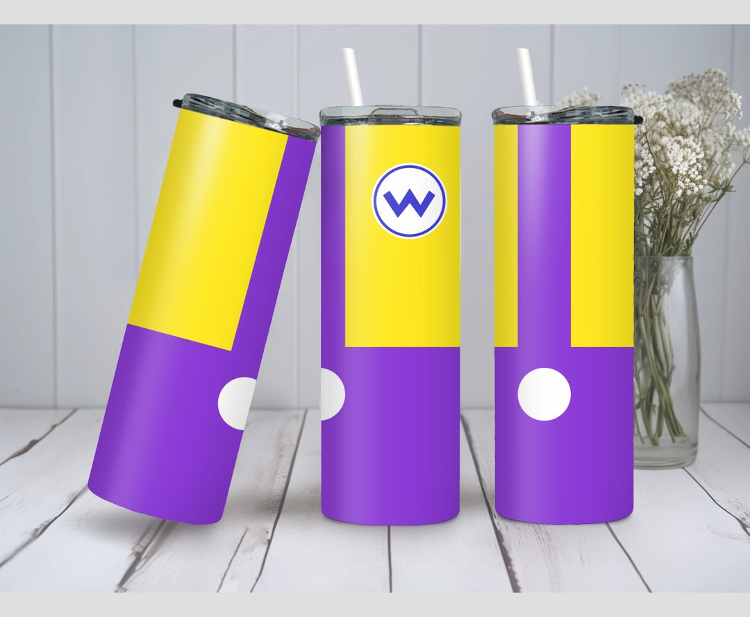 Wario Tumbler Wrap Png Mario Bros Suspender Game Design 20oz Skinny ...
