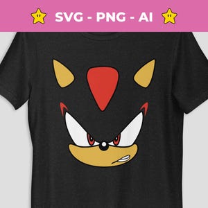 Shadow the Hedgehog Face SVG: Sonic Game Cut File (digital Download ...