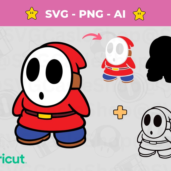 Super Mario Shy Guy Svg - Etsy