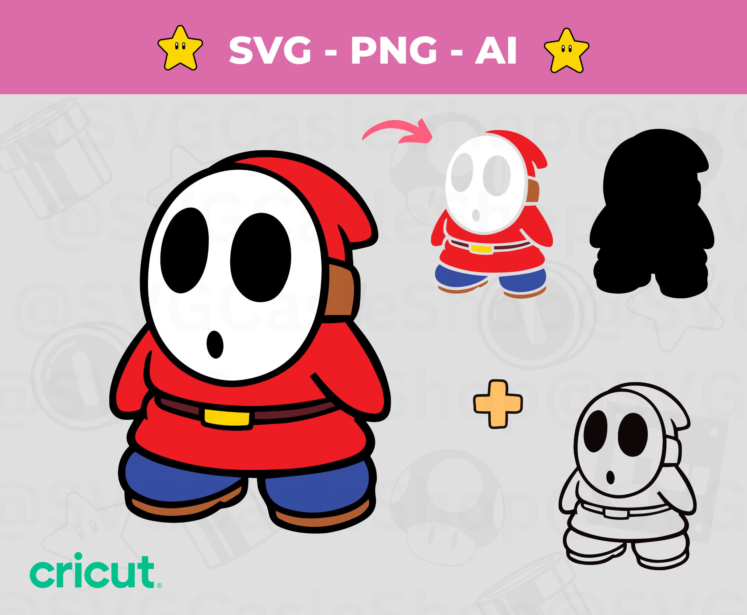 Shy Guy Mario Colouring