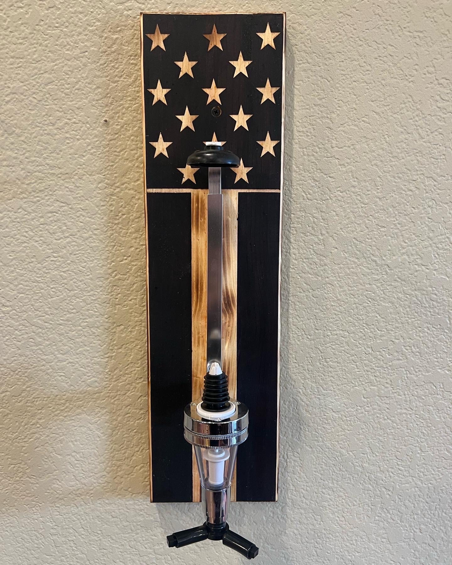 Burned Wood American Flag Rustic Liquor Dispenser Whiskey/bourbon/man ...