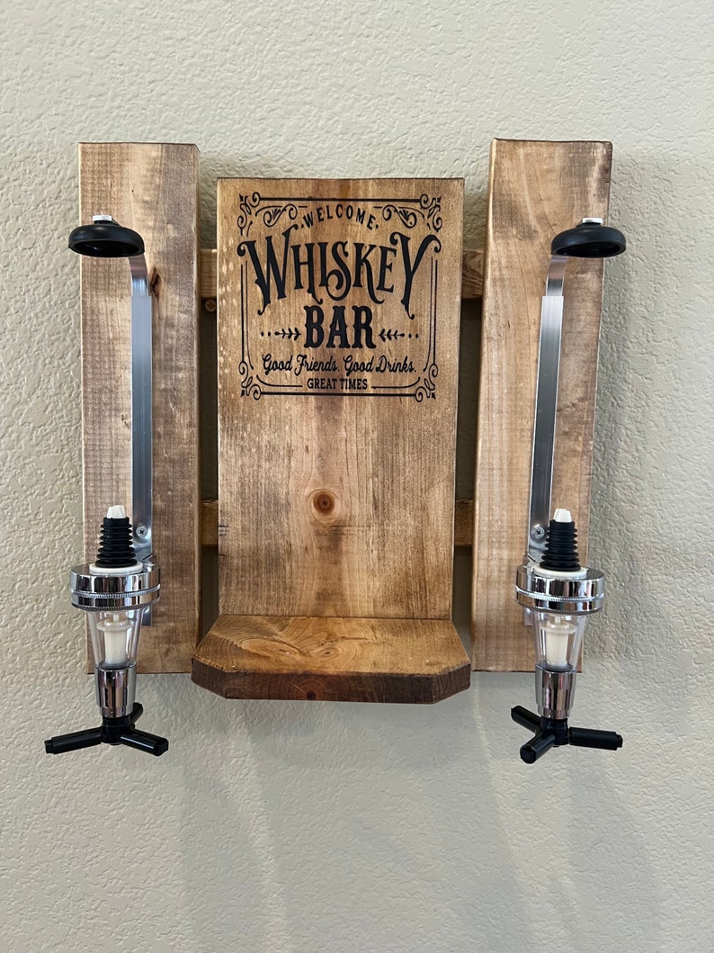 Burned Wood Wall Mounted Alcohol Dispenser - Etsy