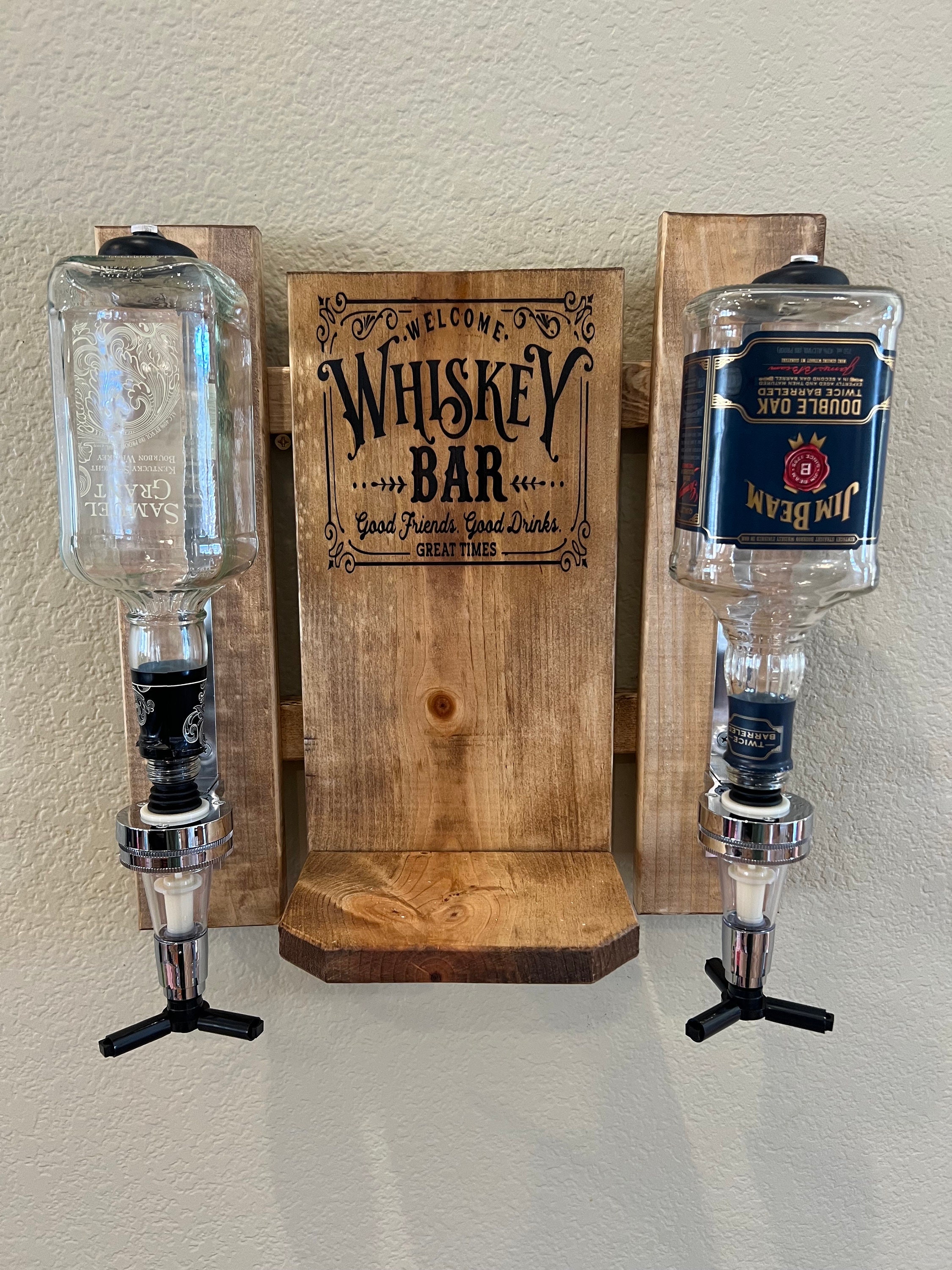 Burned Wood Wall Mounted Alcohol Dispenser - Etsy