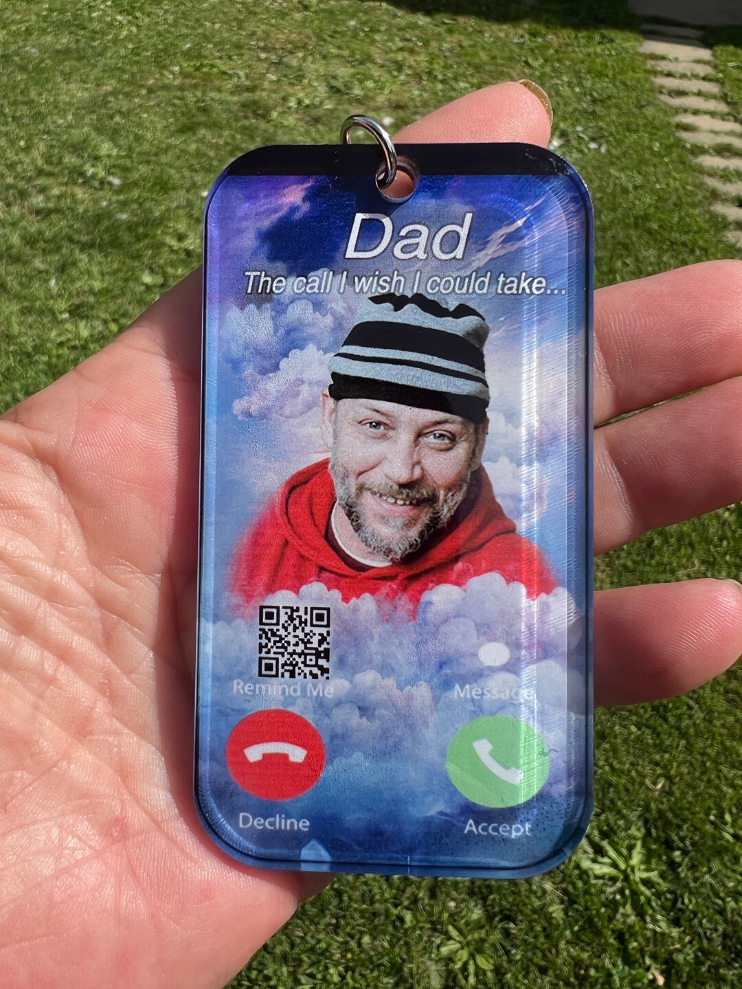 Personalized QR Code Memorial Keychain, Call I Wish I Could Take, Voice ...