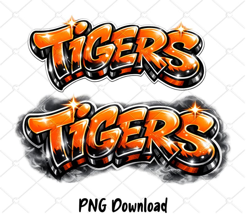 Tigers Orange Splatter Graffiti PNG: Sports Team Design Digital ...