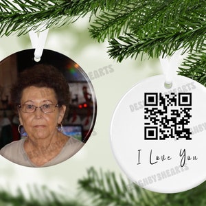Personalized QR Code Memorial Ornament, Voice Recording, in Memory Gift ...