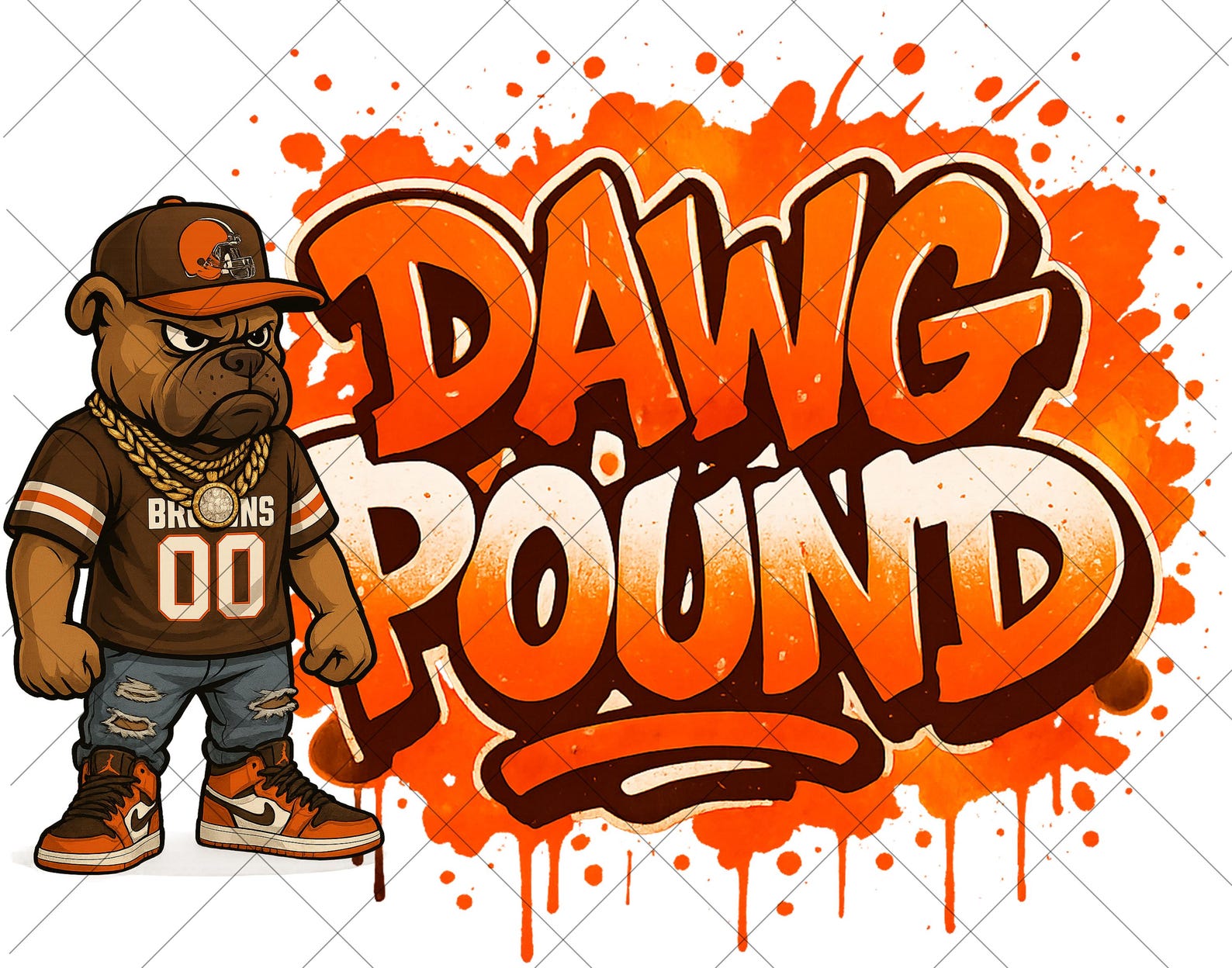Dawg Pound Graffiti PNG: Mastiff Mascot Football Shirt Design (digital ...
