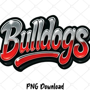 Bulldogs Red/black Chrome Graffiti PNG: Football Design Digital ...