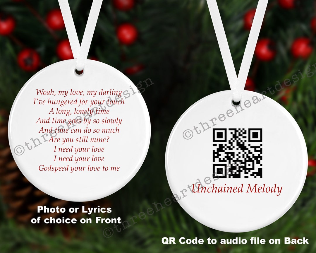 Personalized QR Code Ornament, Voice Recording, Song Code, Anniversary ...