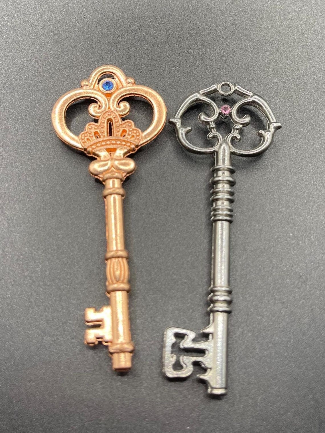 Blue and Pink Gem Keys - Etsy