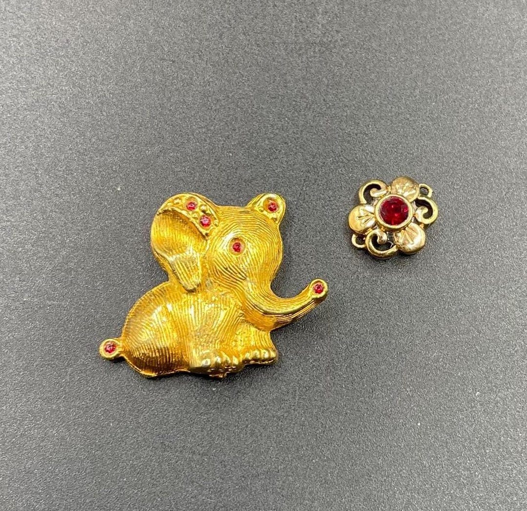 Gold and Ruby Elephant - Etsy