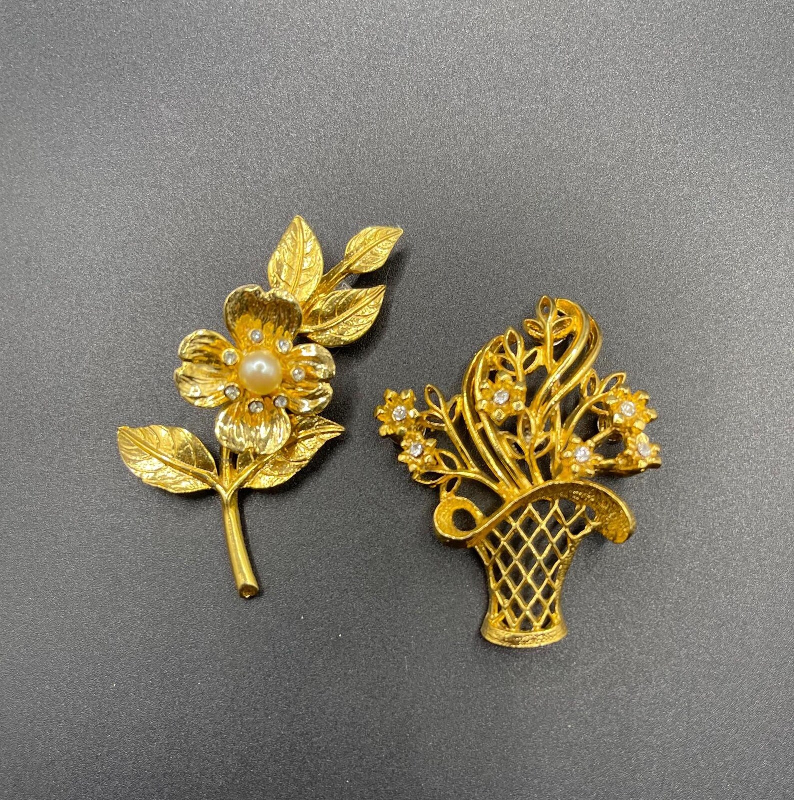 Gold Flower and Basket Set - Etsy