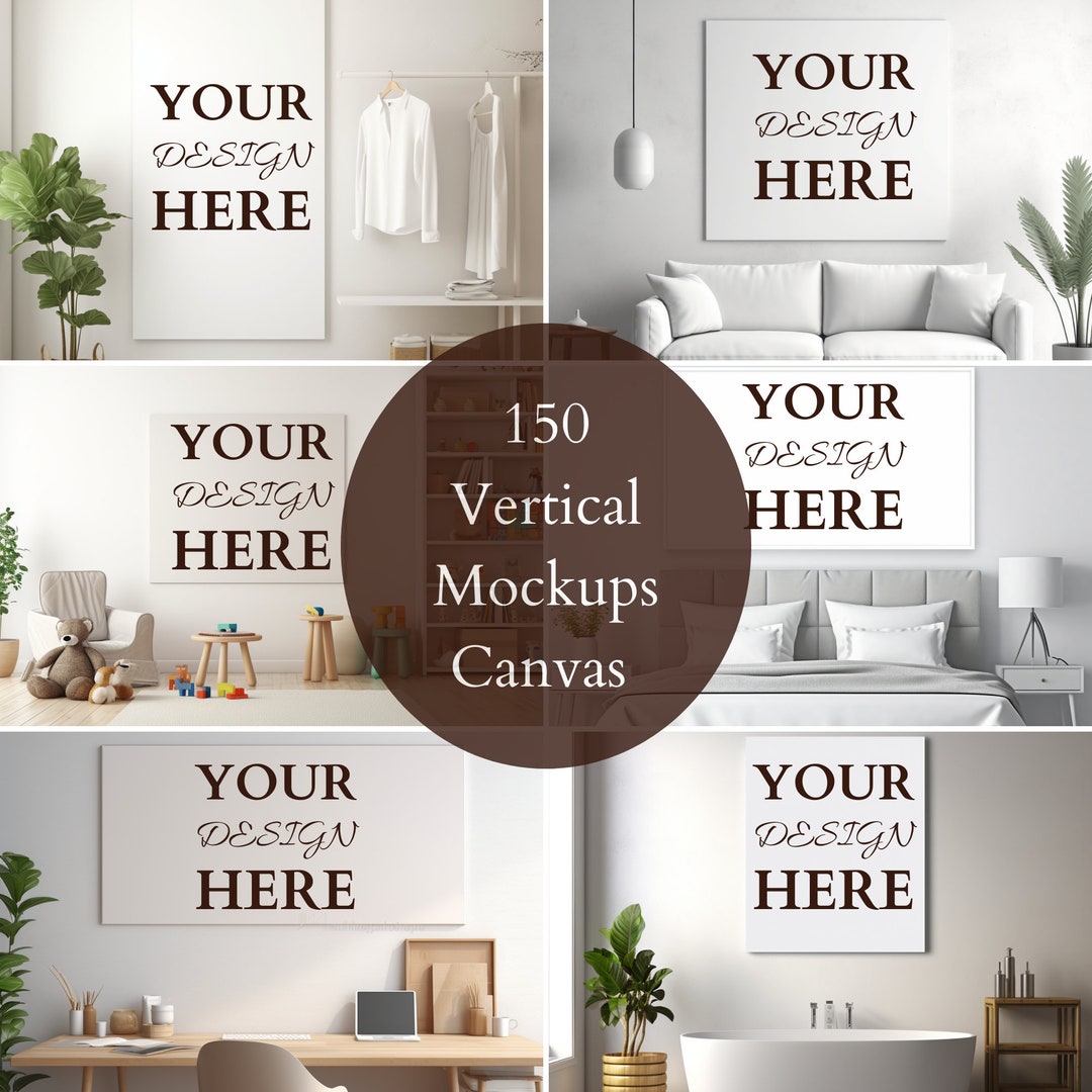 Mockup Canvas/frames Vertical Bundle,digital Download PNG, Commercial ...