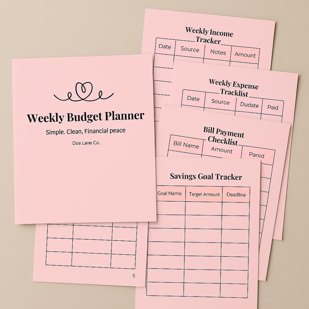 Weekly Budget Planner Printable • Expense Tracker • Bill Checklist ...