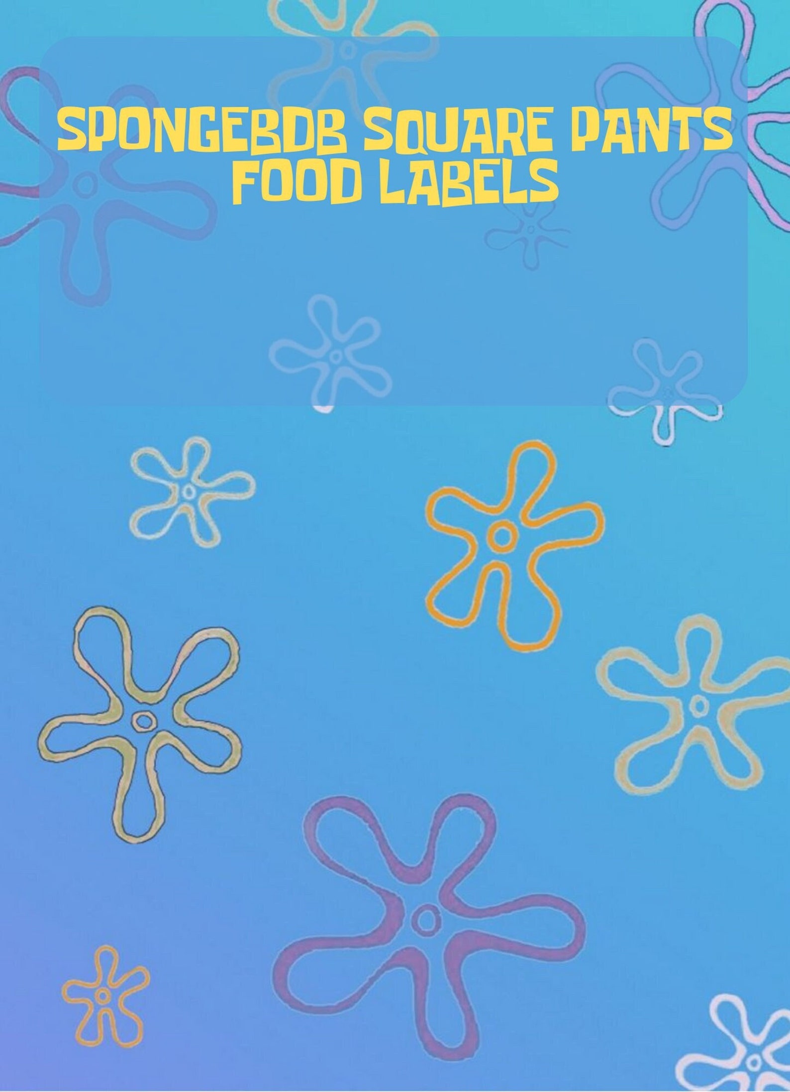 SPONGEBOB FOOD LABELS- 12 Labels - Etsy