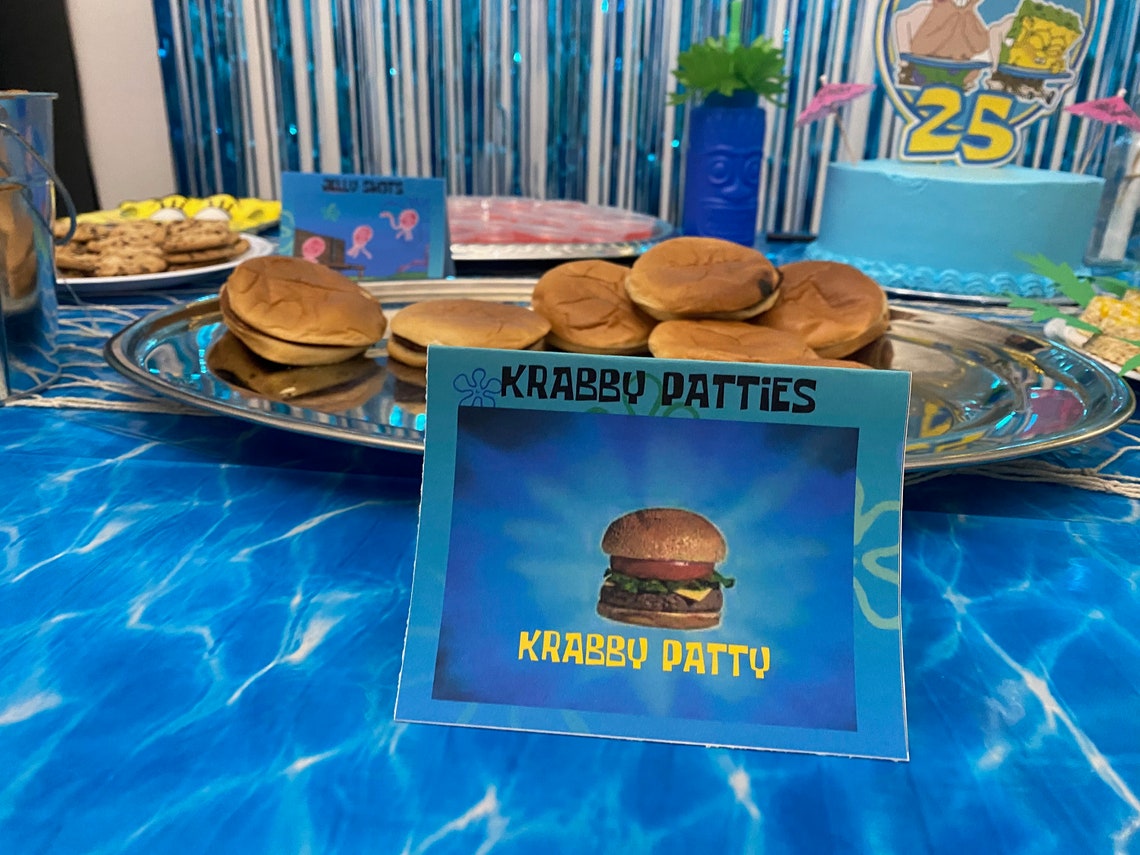 SPONGEBOB FOOD LABELS- 12 Labels - Etsy