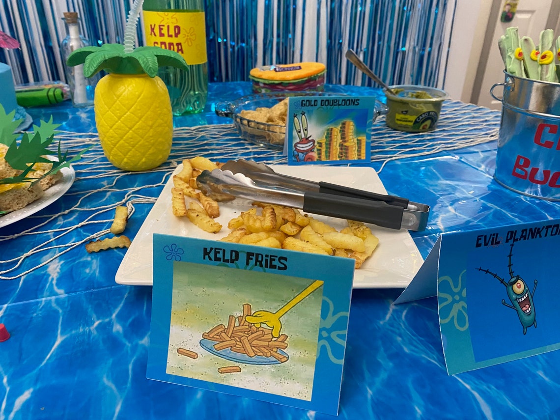 SPONGEBOB FOOD LABELS- 12 Labels - Etsy