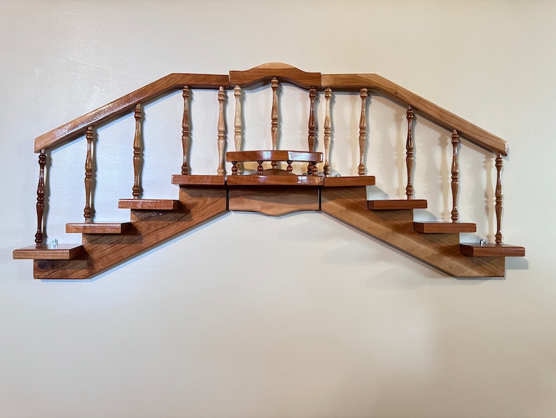 Amish Made Wood Staircase Step Shelf - Etsy