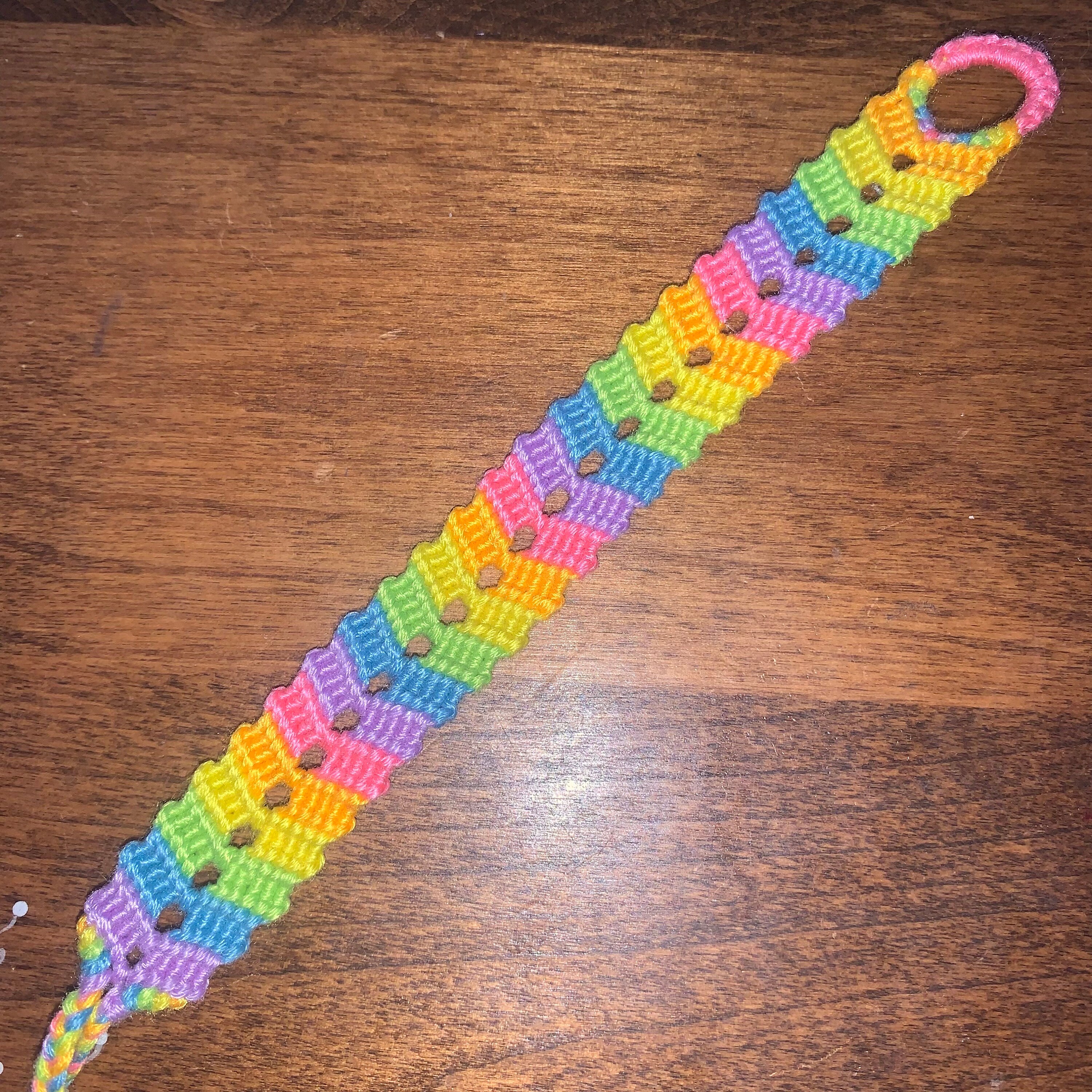 Double Flip Flop Chevron, Rainbow Neon Friendship Bracelet - Etsy