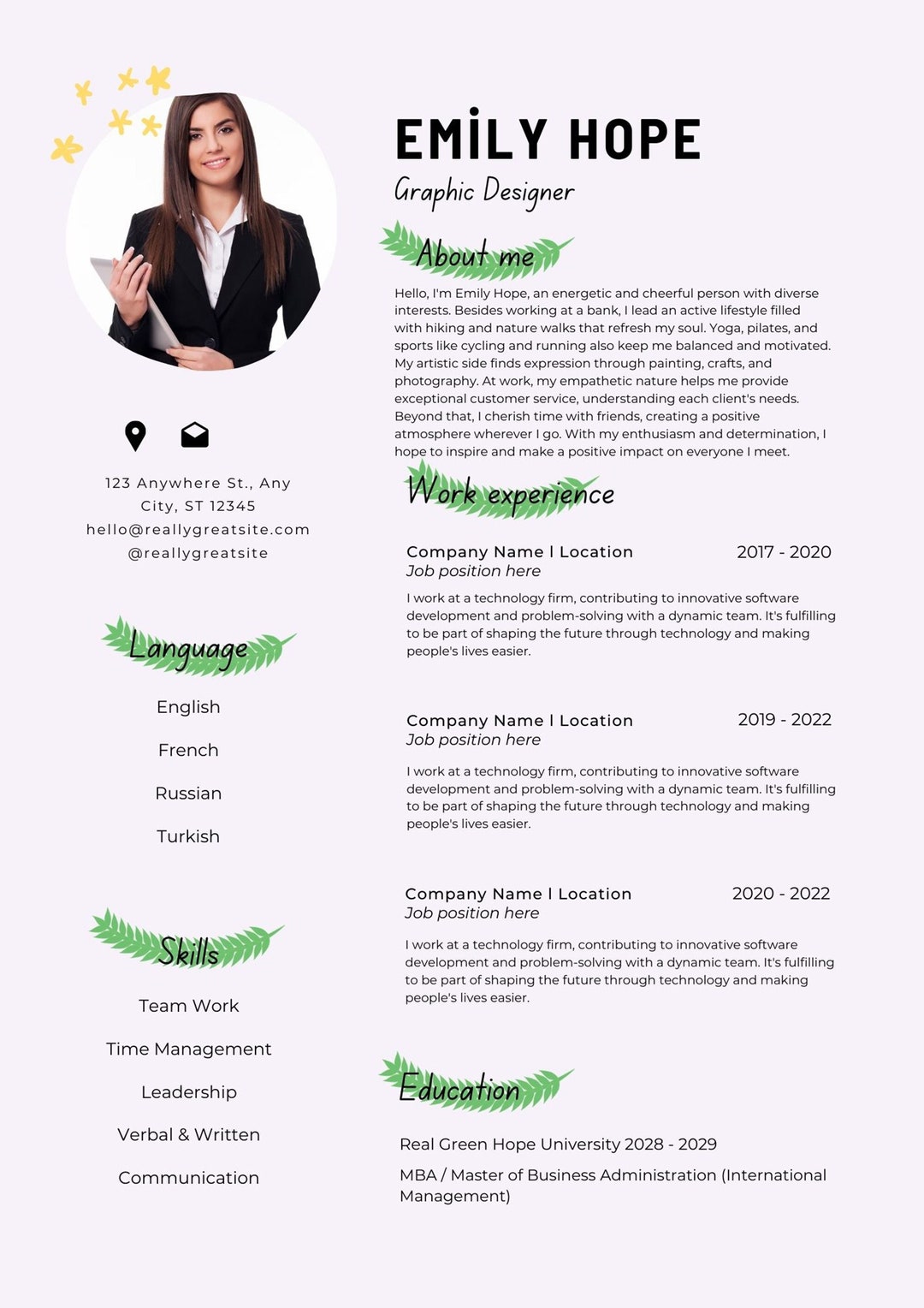 Optimal Resume Template for Job Application - Etsy