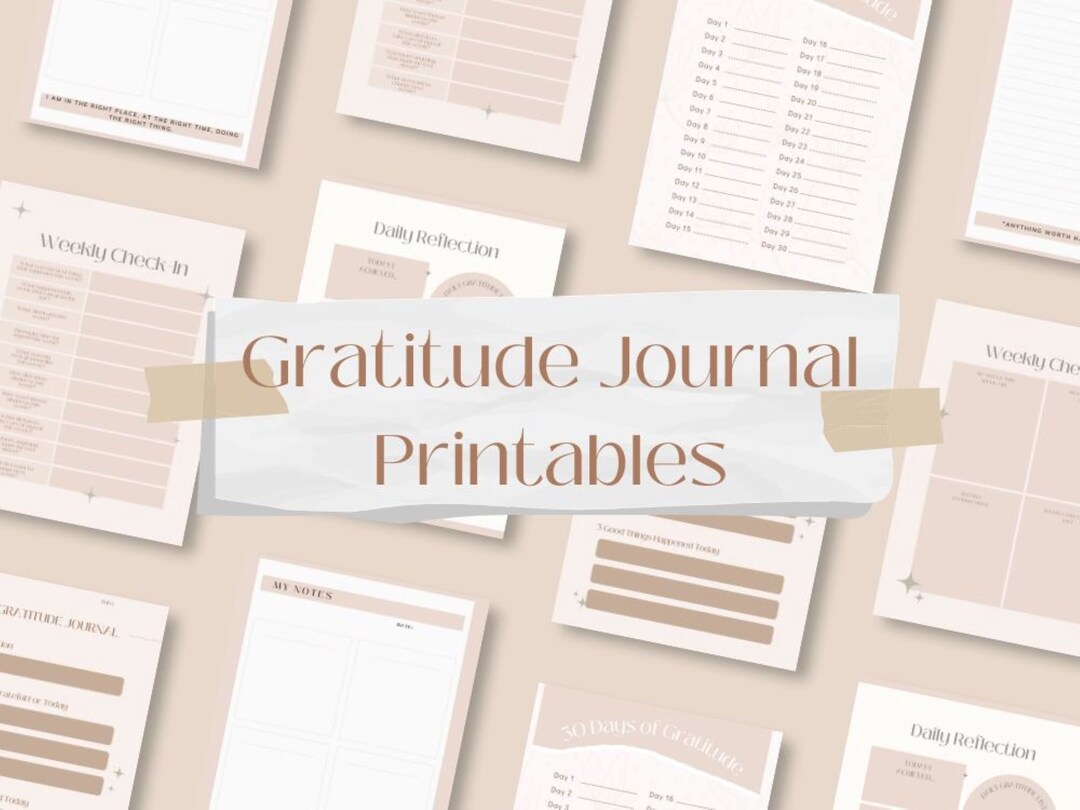 Printable Gratitude Journal | Downloadable Journal | Journal Pages ...
