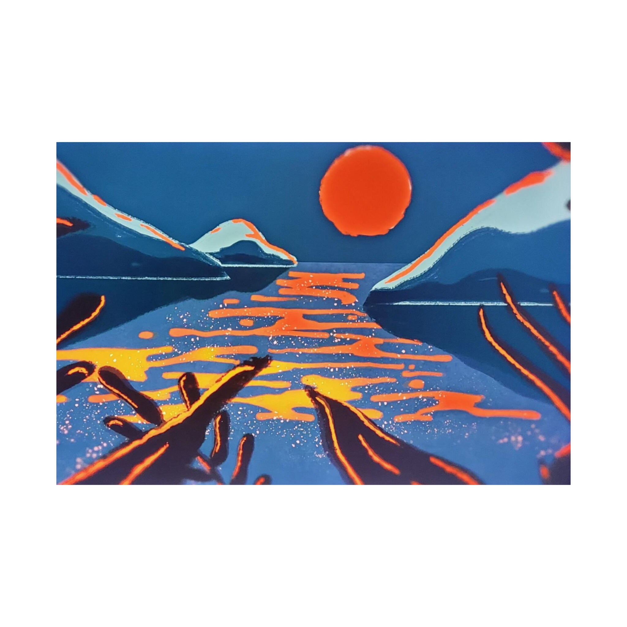 Blue Sunset matte Horizontal Poster - Etsy