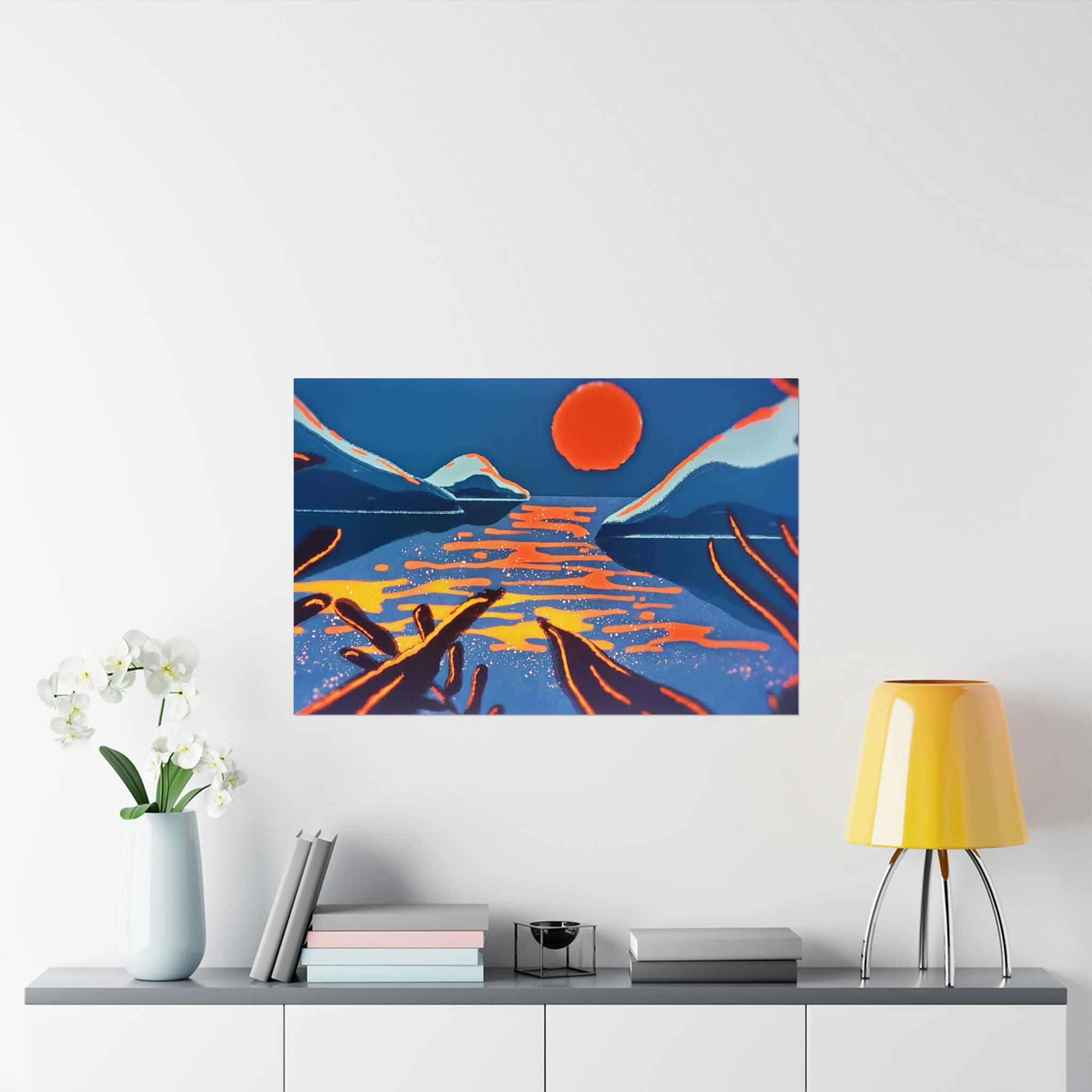 Blue Sunset matte Horizontal Poster - Etsy