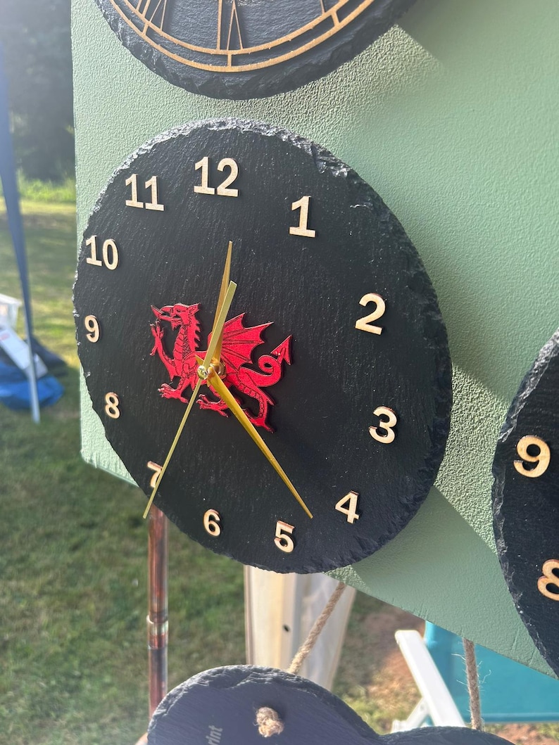 Welsh Dragon Slate Clock - Etsy
