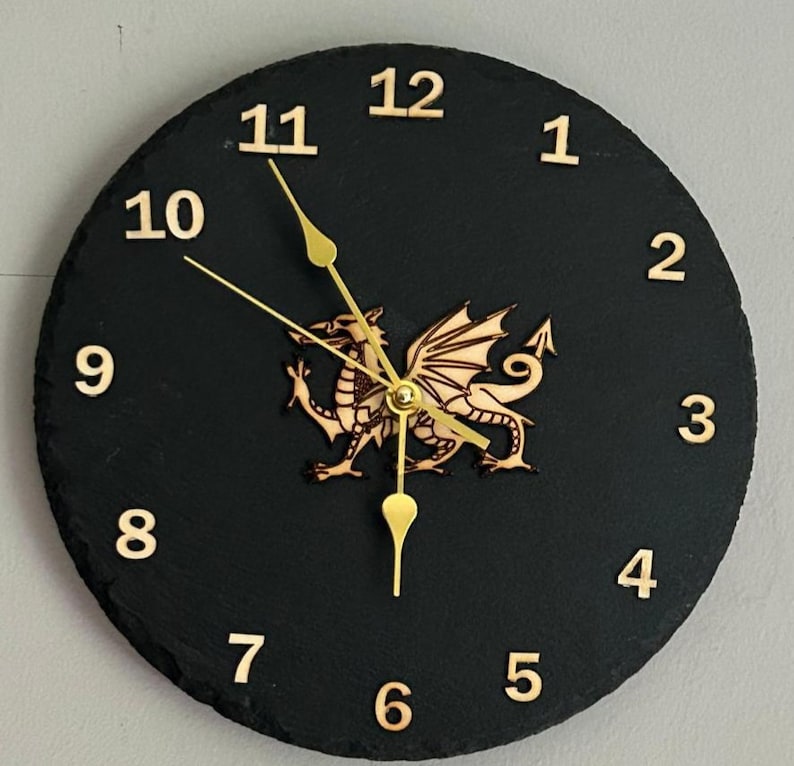 Welsh Dragon Slate Clock - Etsy