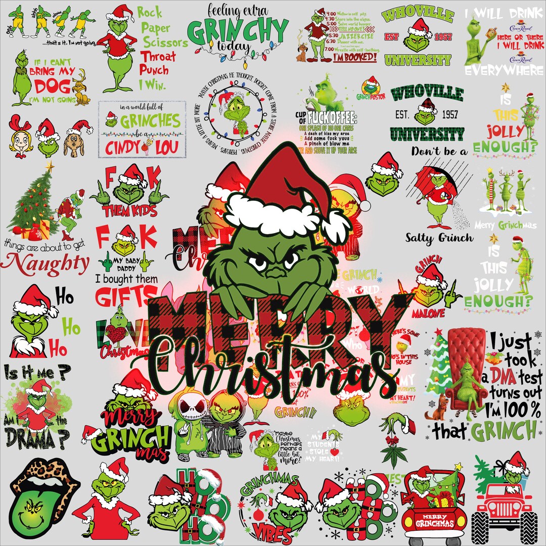 Más de 60 archivos The Grnich Png Bundle, Merry Grnichmas Png, Retro ...