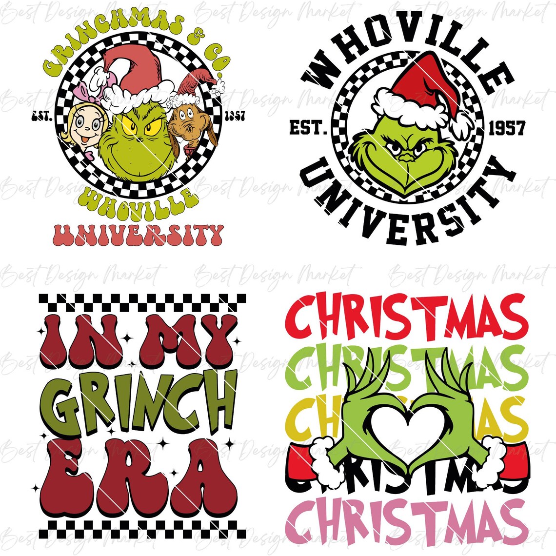 The Grnich Png Bundle, Merry Grnichmas Png, Retro Grinc Png, Christmas ...