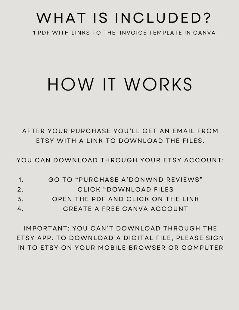 Simple and Easy Invoice Template - Etsy