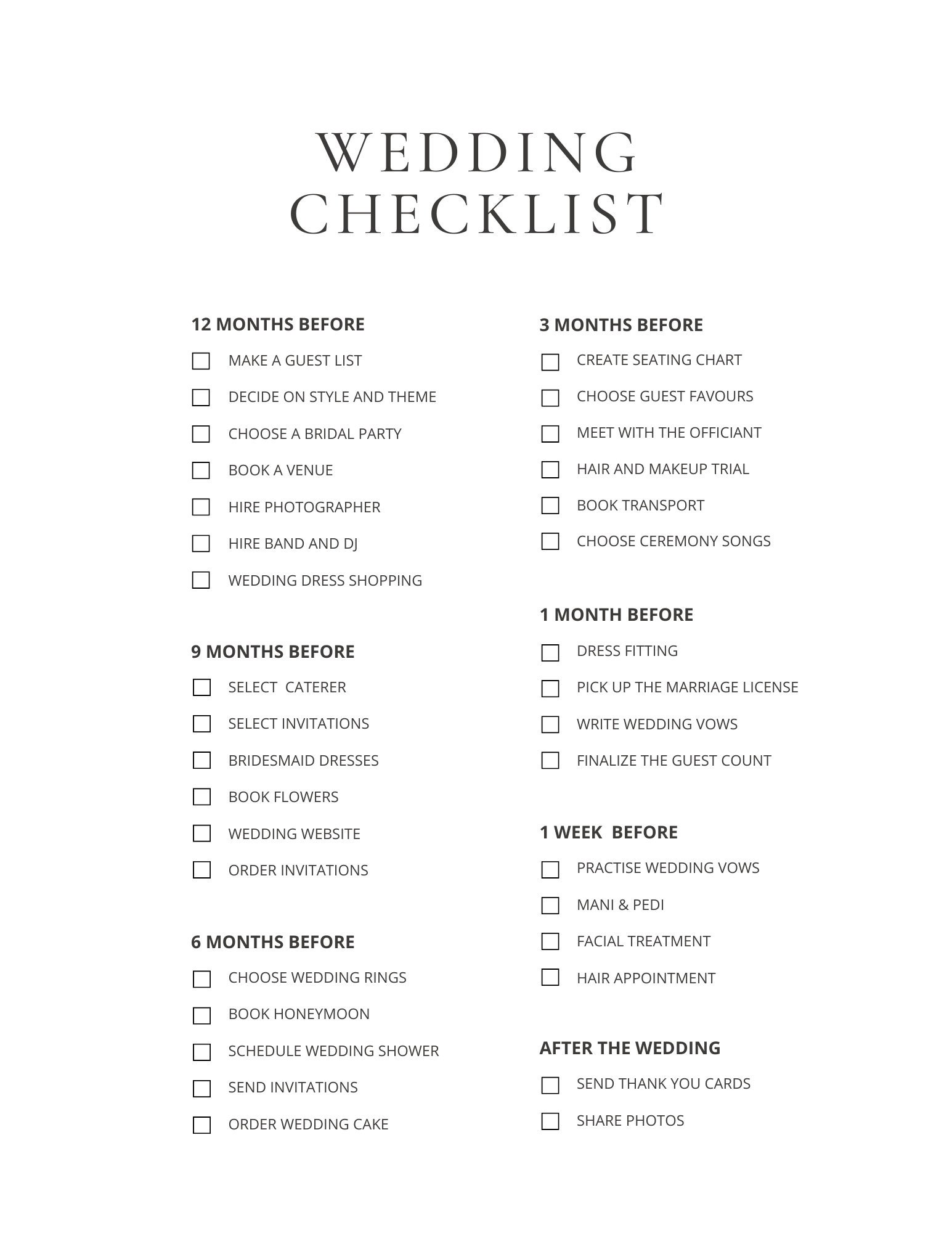 12 Month Planner, Wedding Plan Checklist, Plan To-do-list, the Bride's ...