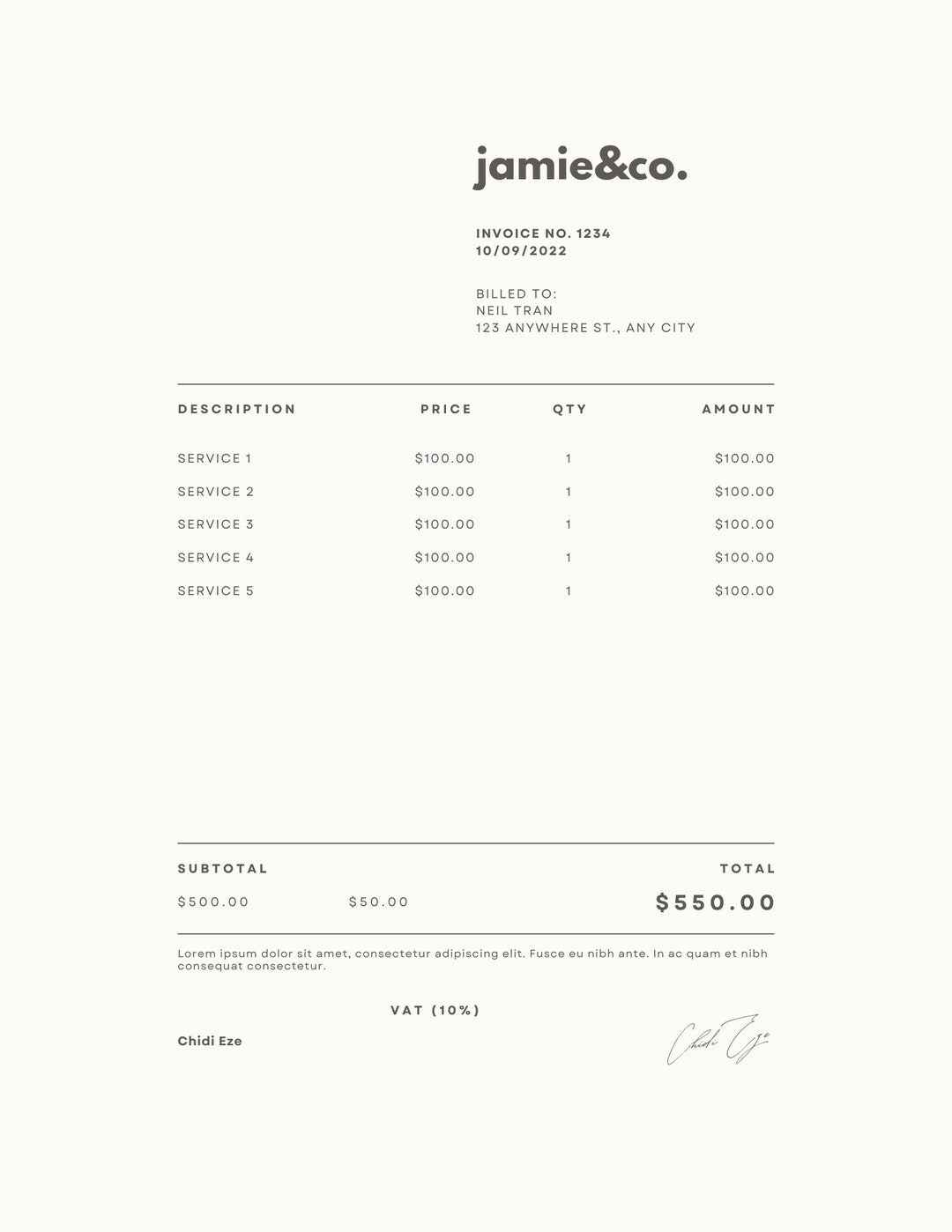 Simple and Easy Invoice Template - Etsy