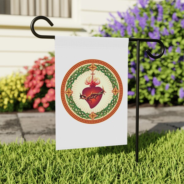 Sacred Heart of Jesus Garden Flag - Etsy