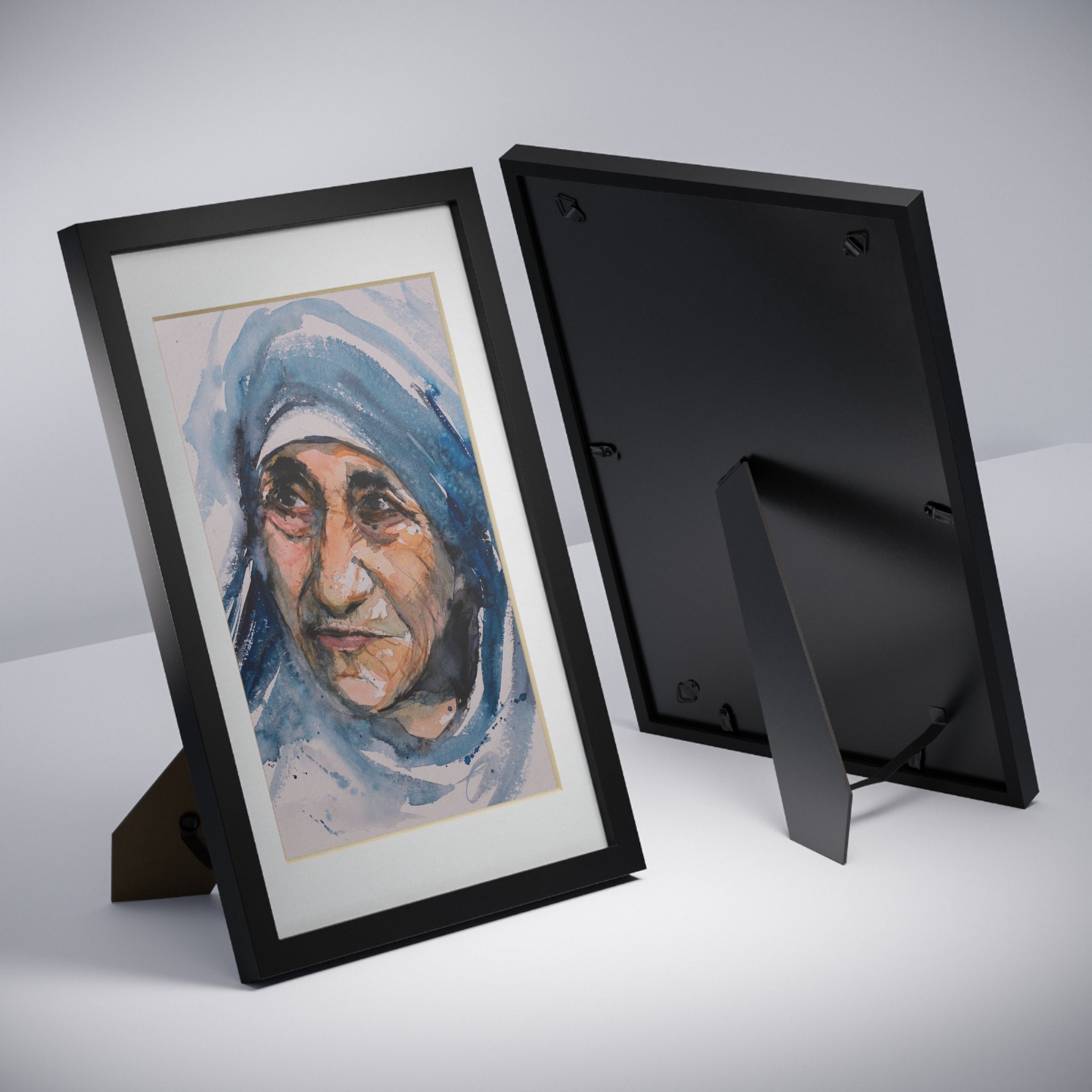 Mother Teresa Saint Teresa of Calcutta Catholic Framed Posters, Black ...