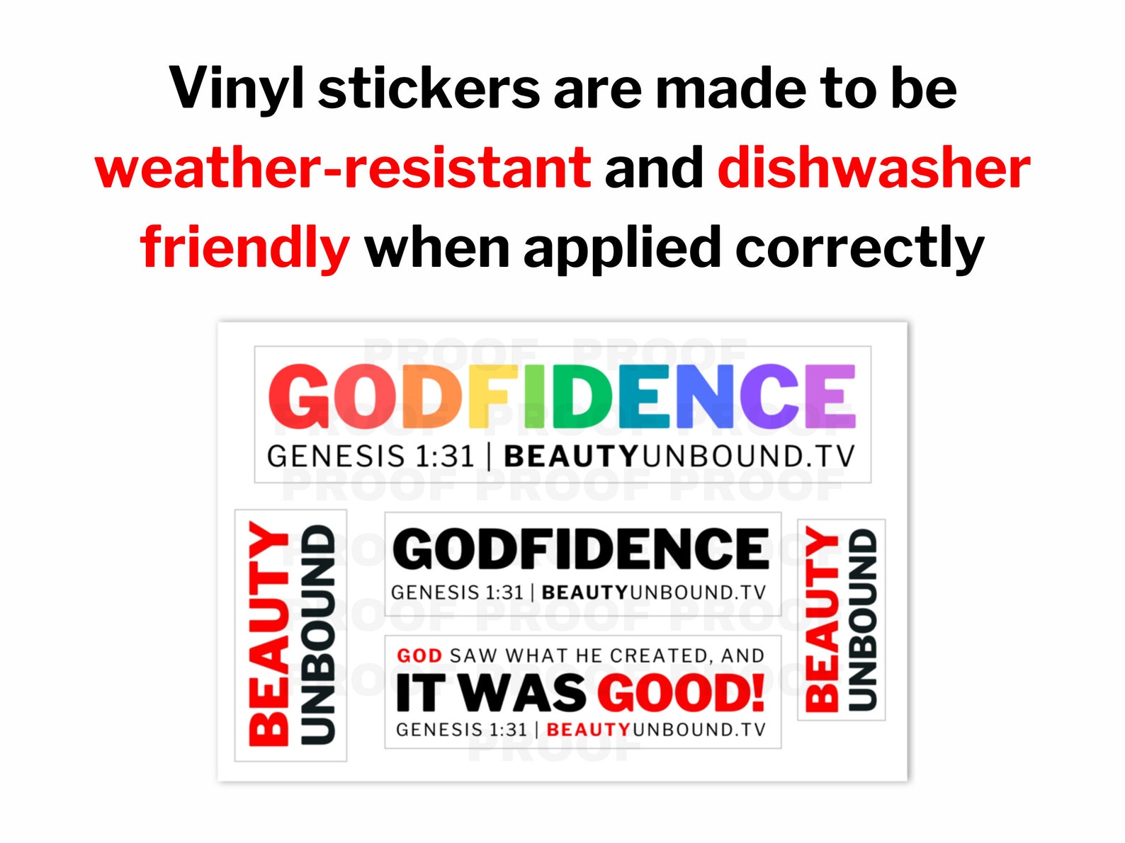 Set of 10 Catholic Christian Vinyl Stickers | Godfidence Inspirational ...