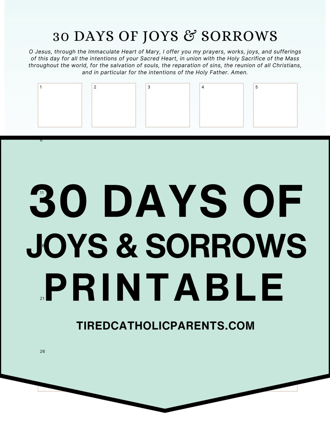 DIGITAL DOWNLOAD - 30 Days of Joys and Sorrows Printable Worksheet ...