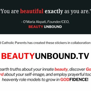 Set of 10 Catholic Christian Vinyl Stickers | Godfidence Inspirational ...