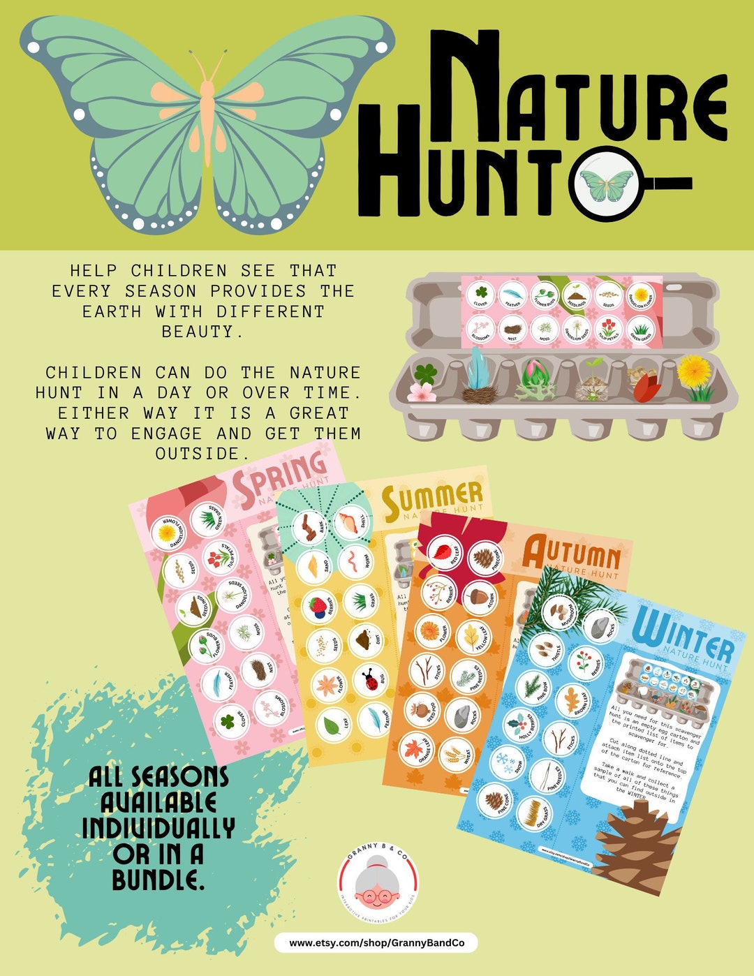 SEASONS SCAVENGER HUNTS, Spring, Summer, Autumn, Winter, Ages 3-5, 5 - Etsy