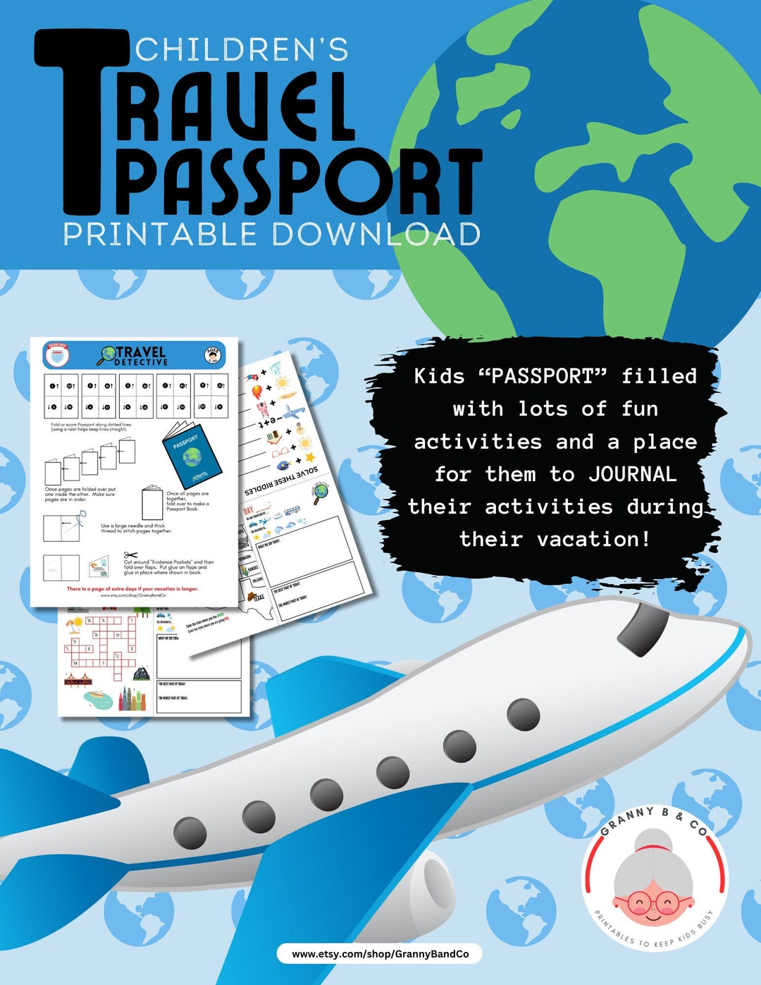 PASSPORT FOR KIDS, Road Trip, Travel Detective Activity, Kids ...