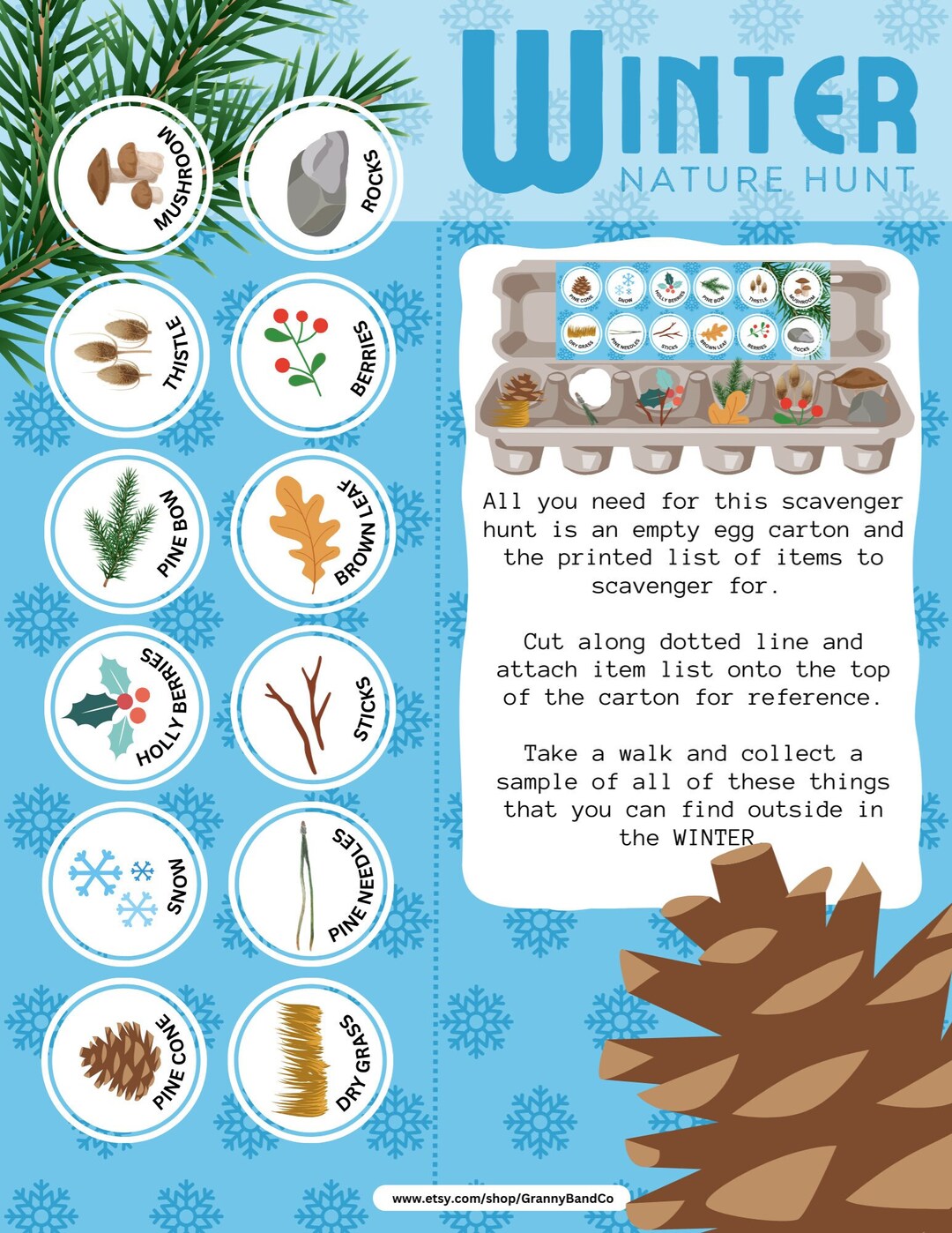 SCAVENGER HUNT PRINTABLE Winter Nature Hunt Kids Outdoor - Etsy
