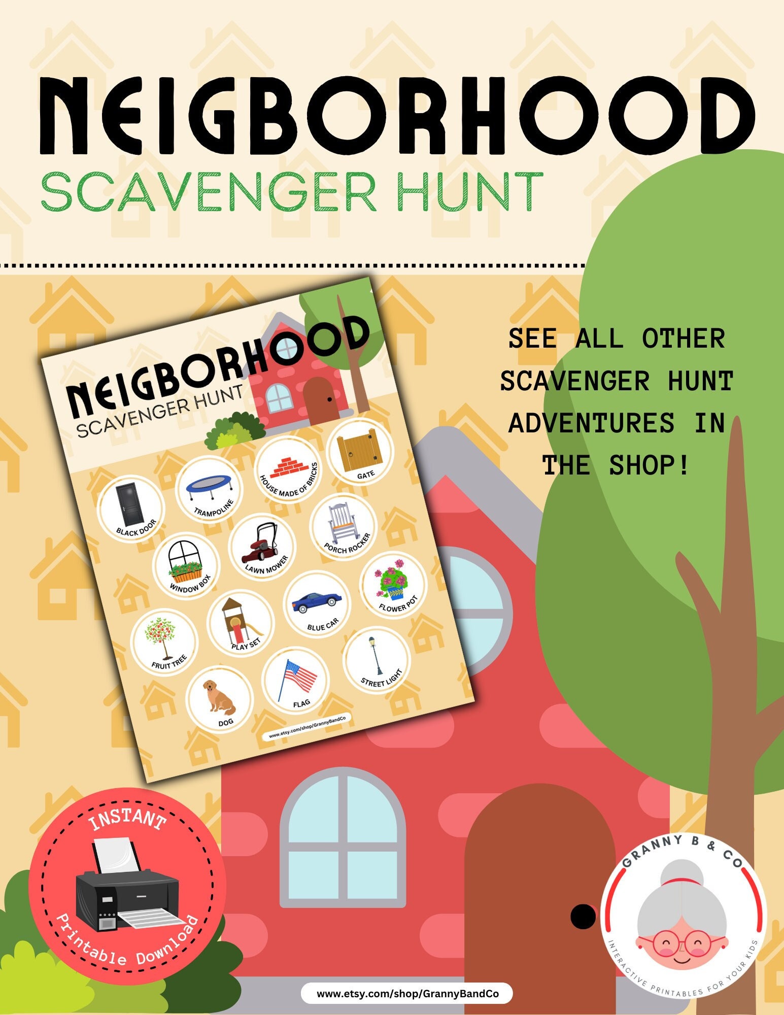 SCAVENGER HUNT PRINTABLE, Neighborhood, Kids Outdoor Activity - Etsy