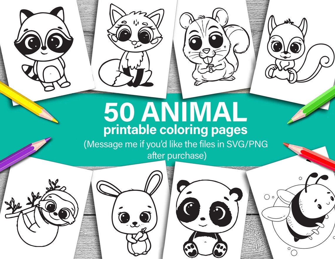 Kid's Digital Animals- Pet Coloring- Coloring Book-children's Digital ...