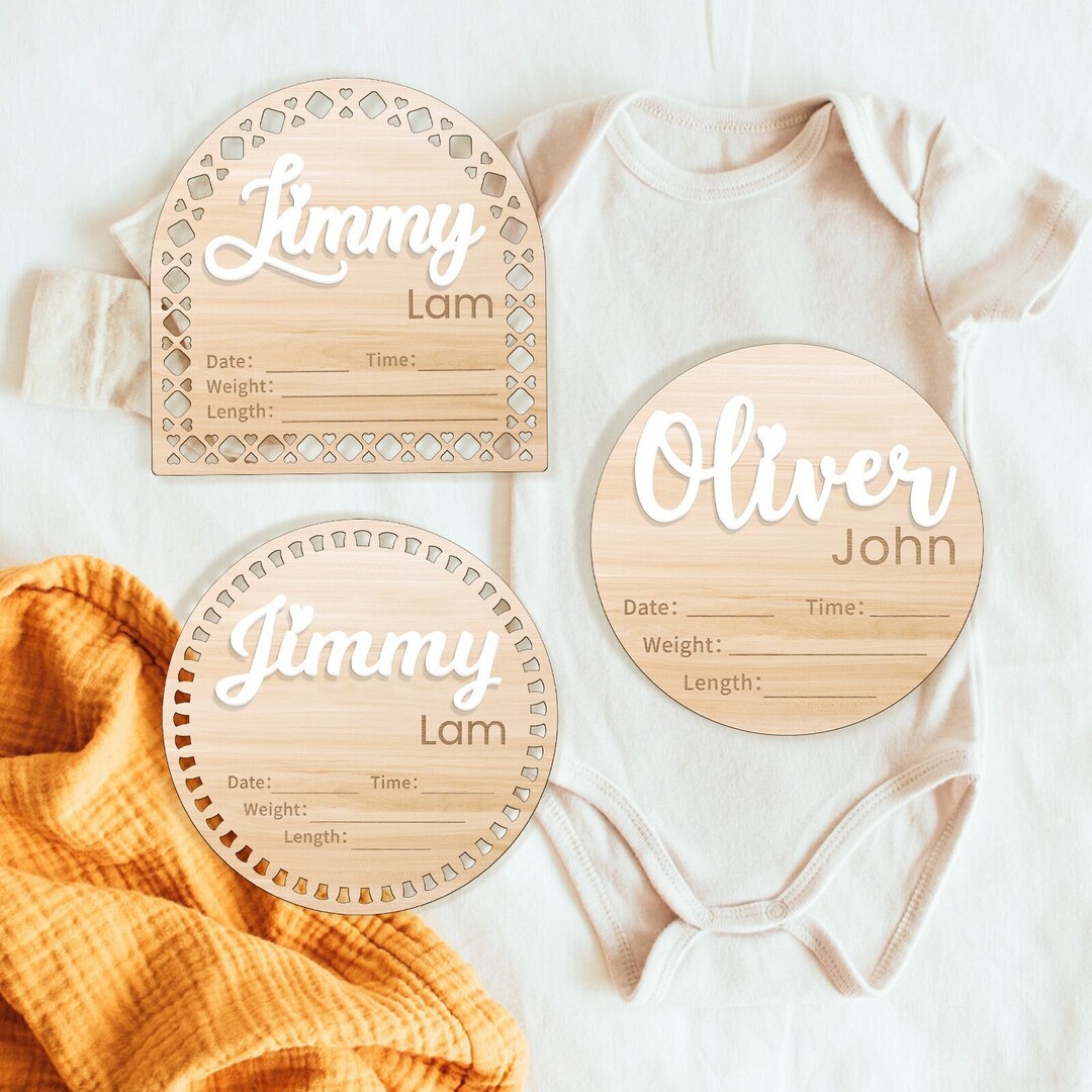 Personalized Birth Announcement Sign for Hospital 3D Wooden - Etsy