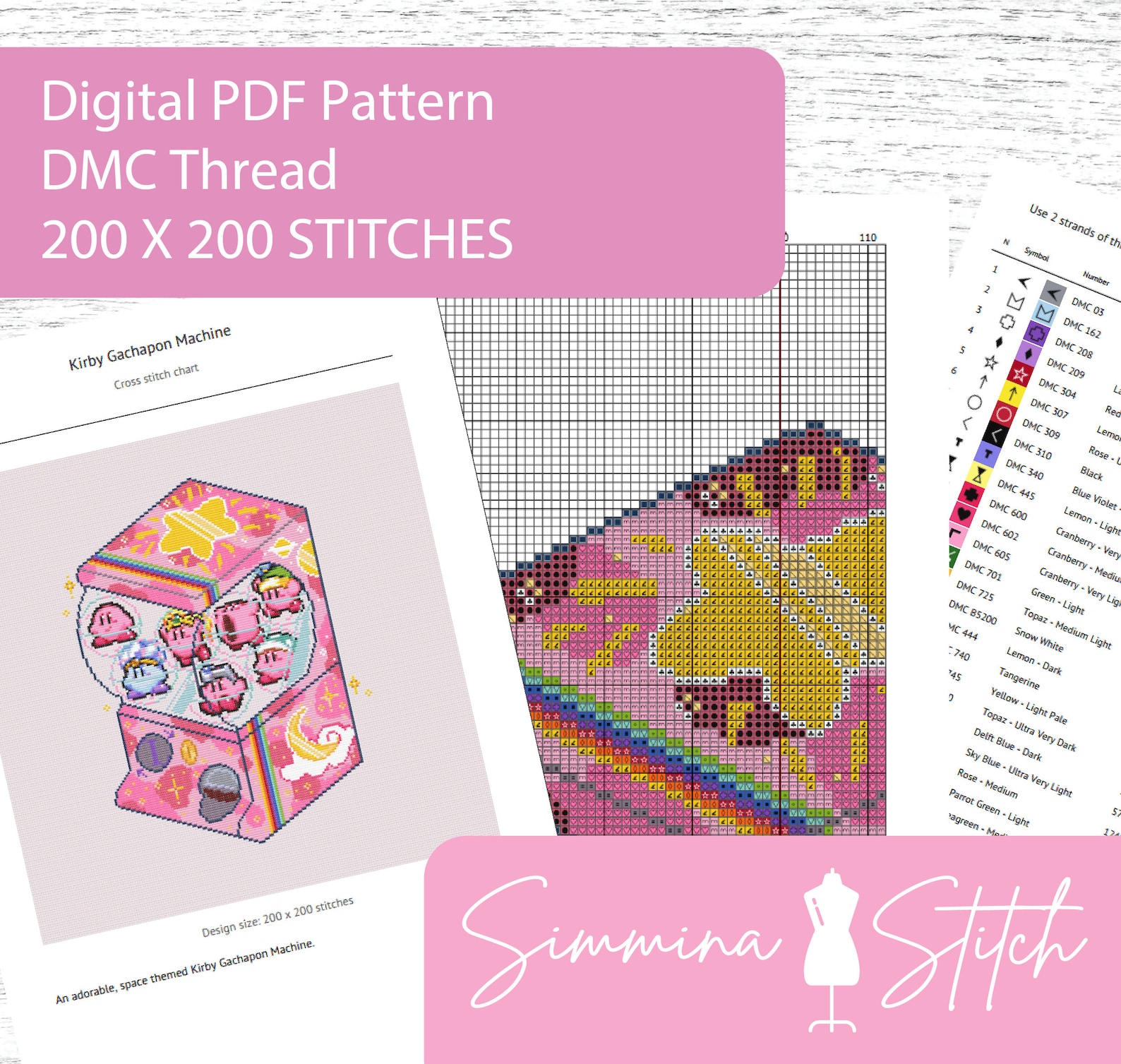 Kirby Gachapon Machine - Cute Cosy Gamer Cross Stitch Pattern - Digital ...