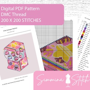 Kirby Gachapon Machine - Cute Cosy Gamer Cross Stitch Pattern - Digital ...
