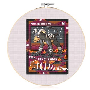 Pokemon Card - Houndoom - Spooky Gaming Cross Stitch Pattern - Digital ...