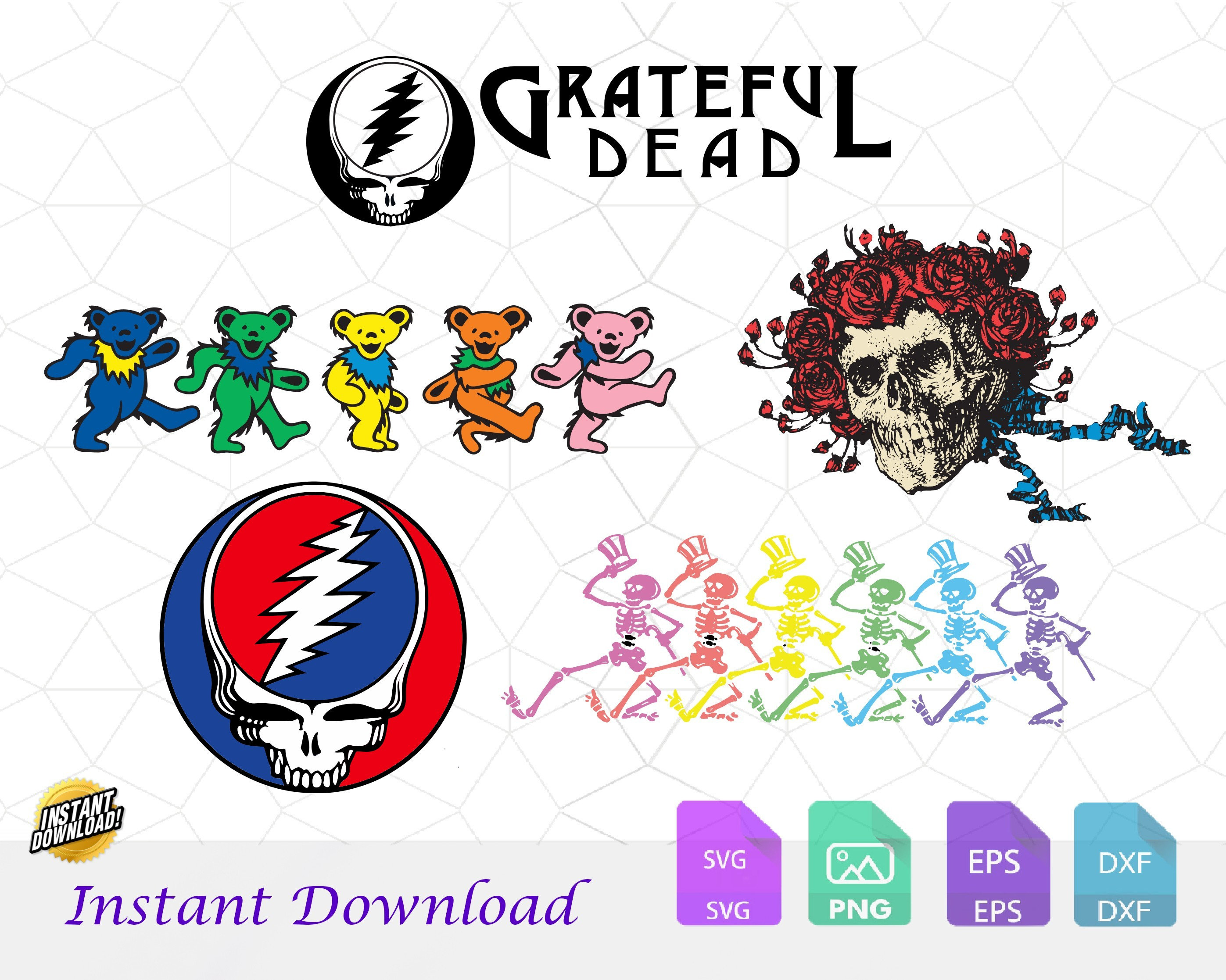 Grateful Dead SVG Bundle PNG, Grateful Dead, Instant Download, Cricut ...