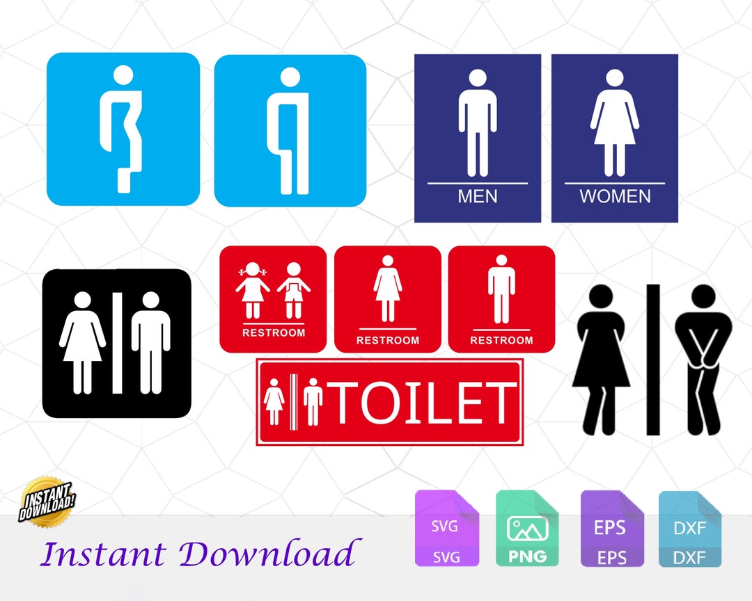 Bathroom Svg, Restroom Symbol Svg, Restroom Sign Svg, Toilet Svg ...